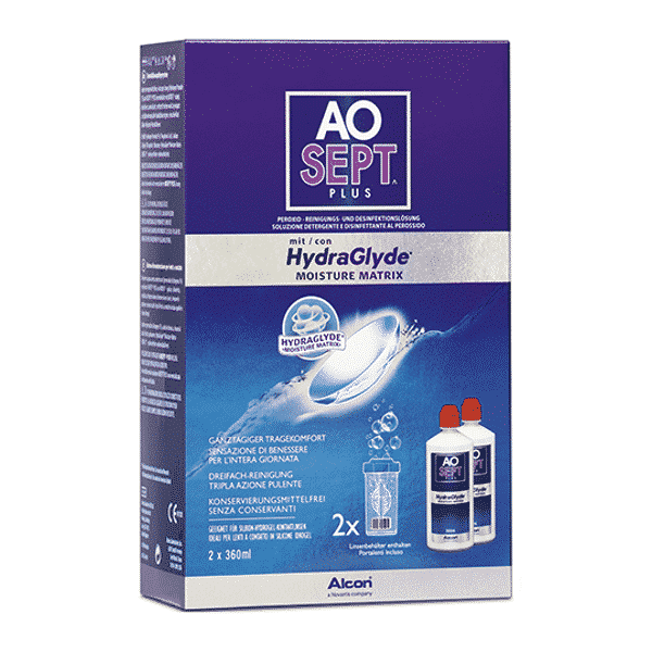 AOSept Plus HydraGlyde - 2 x 360ml - Linsenklick.ch